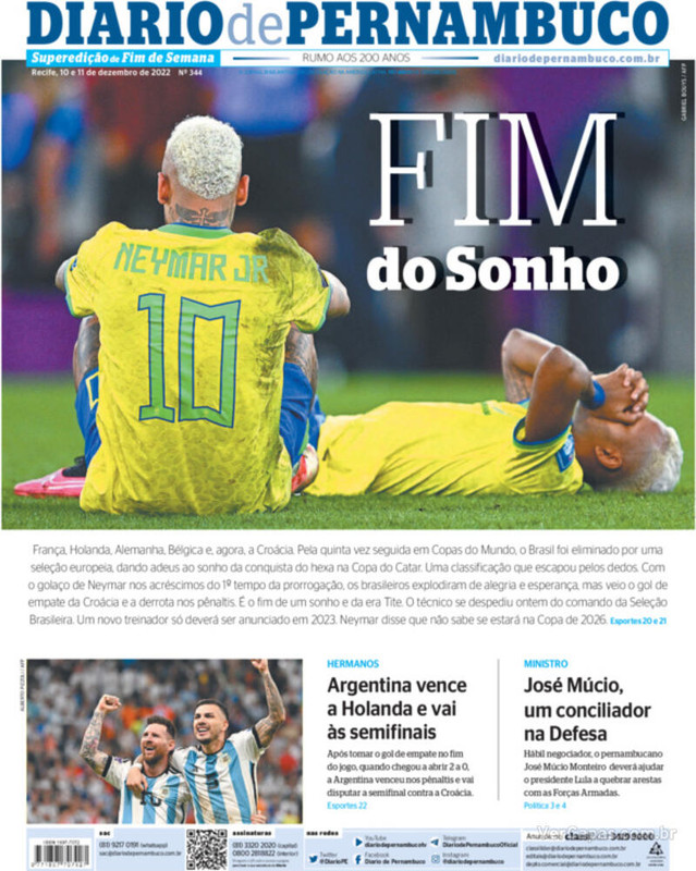 capa jornal diario de pernambuco 10 12 2022 e26 — Postimages