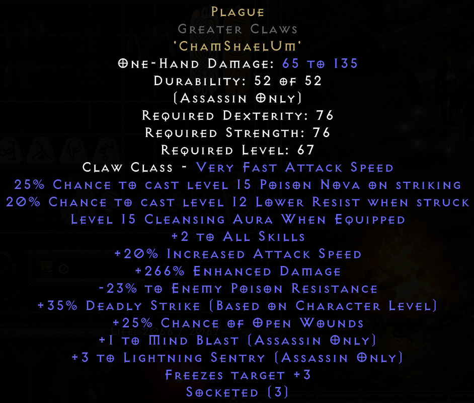 5ls Off Hand Trap Claws - Topic - d2jsp