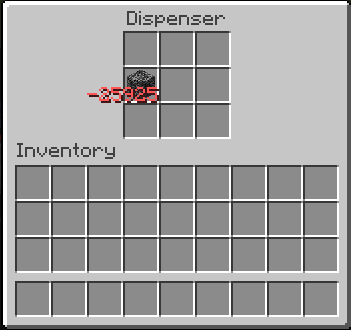 what is the max ammount of negative items in Minecraft?