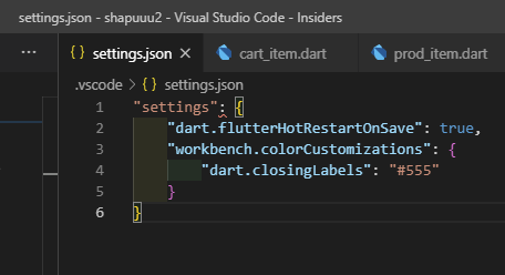 flutter - dart.closingLabels issue in vscode - Stack Overflow