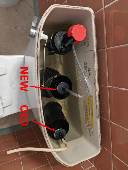 Kohler canister flush valve problem resolved