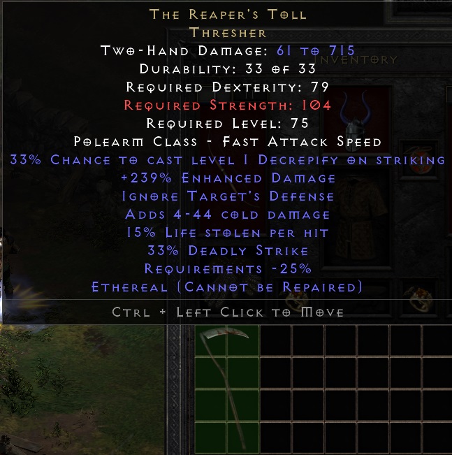 WTS Perfect Eth Reaper's Toll (almost) SOLD - Trade - Diablo 2 ...