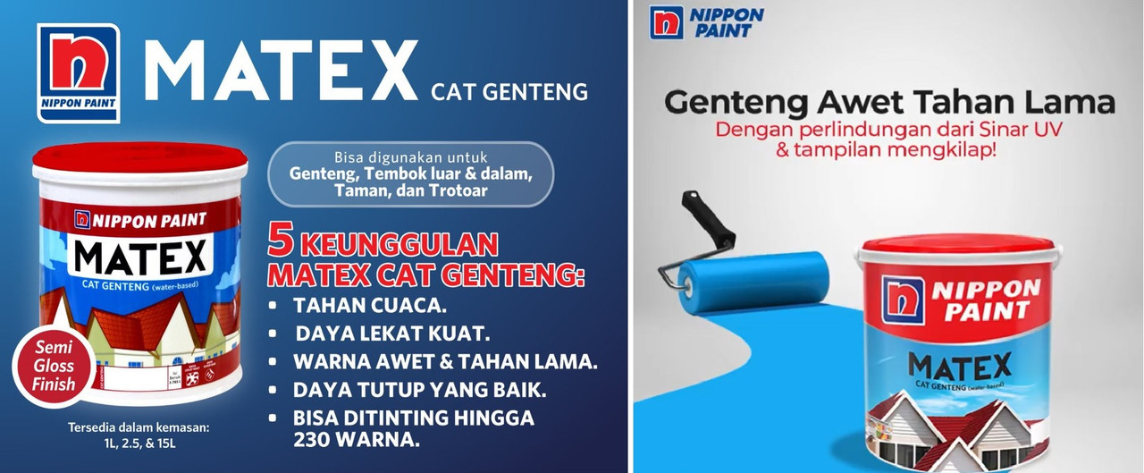 Promo Cat Genteng Matex By Nippon Paint 15L Pail Warna Tile Red 826J ...