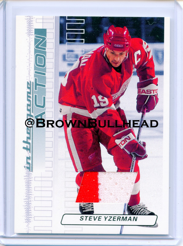 2003 04 ITG Action Jerseys M 200 [ Steve Yzerman] [ Detroit Red Wings] [ Silver] [ 50] [swatch ...