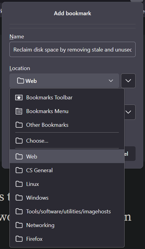 How to add more recently used bookmark folders to the add bookmark popup? : r/FirefoxCSS
