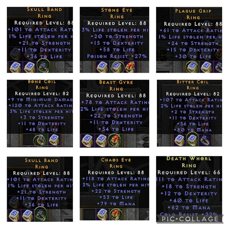 Melee/min Dual Stat Rings Ft - Topic - d2jsp