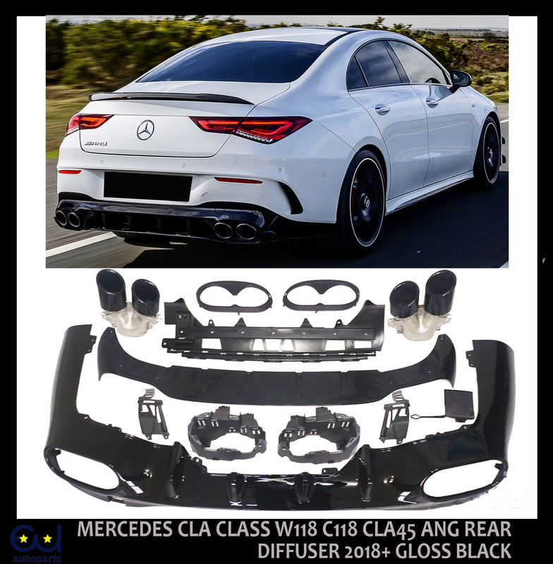 MERCEDES CLA CLASS W118 C118 CLA45S AMG REAR DIFFUSER 2018+ | eBay