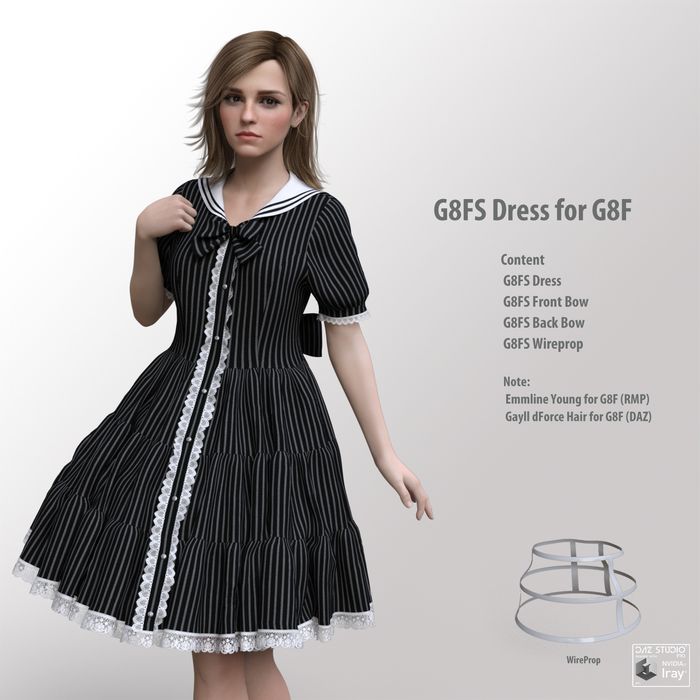 (4000) DForce G8FS Dress For G8F - Free Daz 3D Models