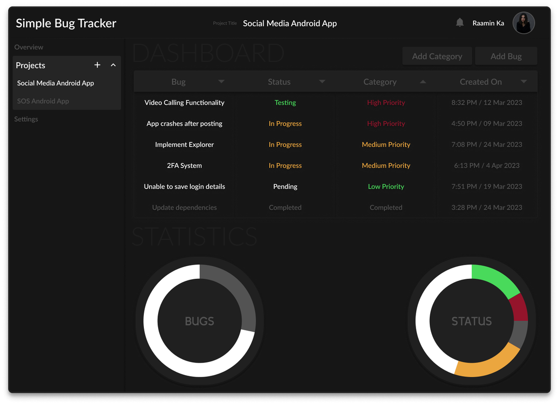 Bug Tracker Desktop App UI — Postimages