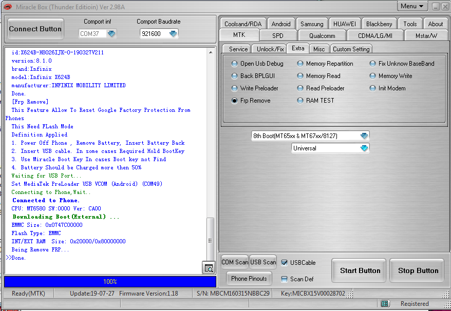 Infinix x624b frp done by miracle thunder v2.98a beta - GSM-Forum