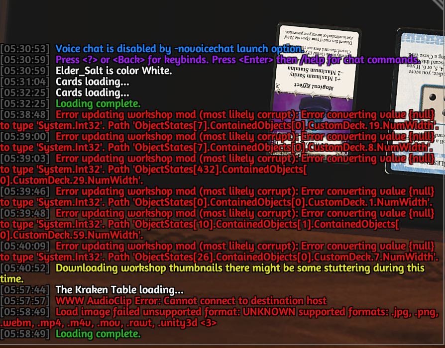 Problems loading workshop mods :: Tabletop Simulator General Discussions