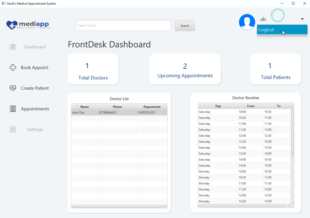 GitHub - hkhasib/medical-appointment-system-javafx: Javafx Project when ...