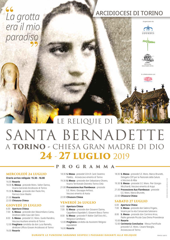 Reliquie Bernadette Torino PROGRAMMA — Postimages