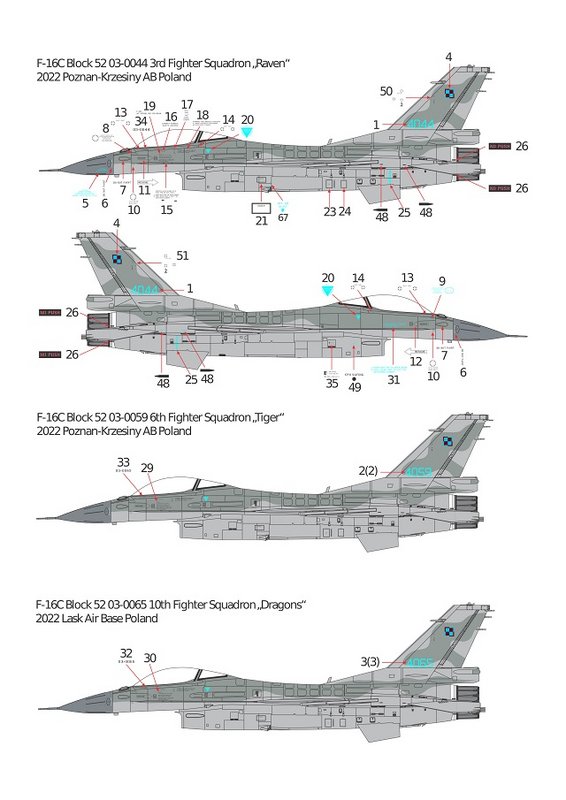 1/48 - G.D./L.M. F-16 Fighting Falcon/Viper family by Kinetic - F-16A ...