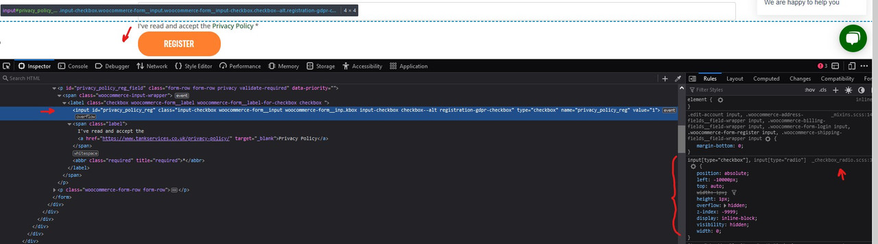 forms - New user registration problem in WordPress, Privacy Policy checkbox missing? - Stack ...