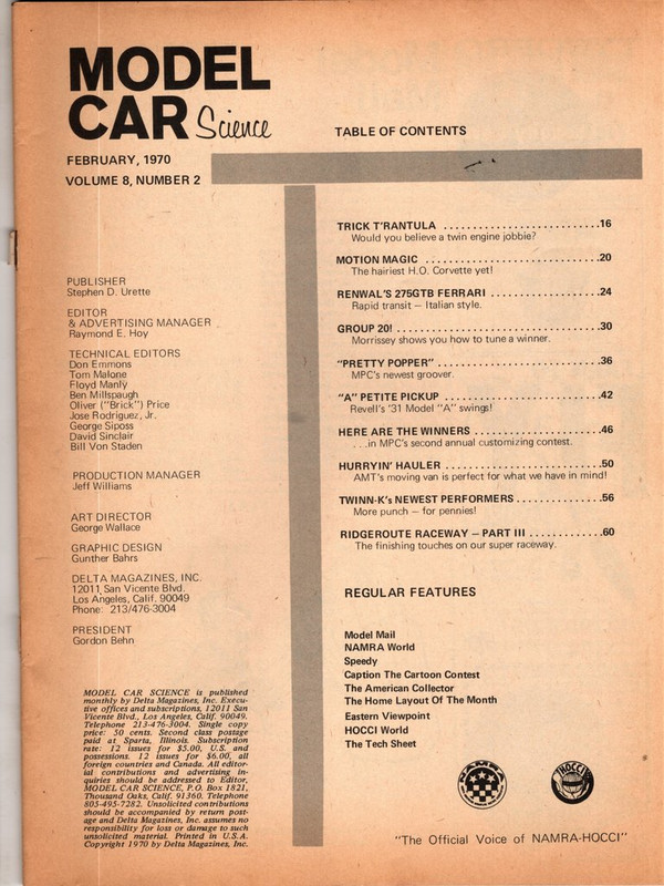 Model Car Science - February 1970 | SlotForum