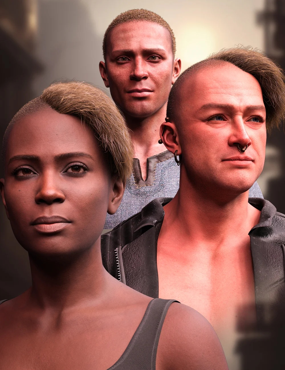 M3D Side Hair For Genesis 9 - Free Daz 3D Models