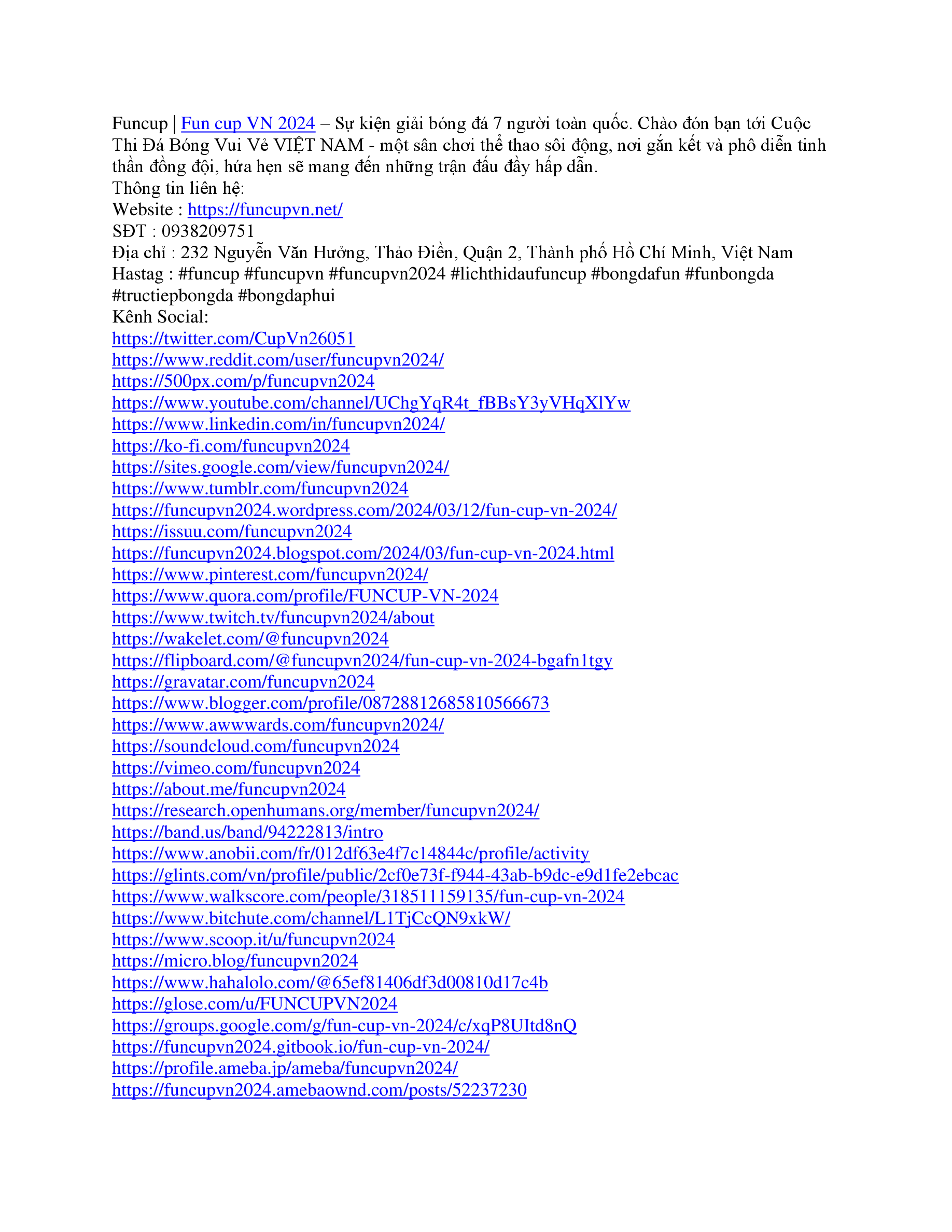 FUN CUP VN 2024 — Postimages