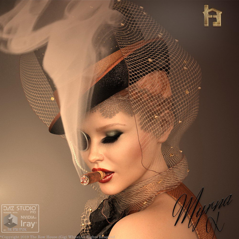 Myrna 1920 Vaudeville Showgirl Tuxedo Hat 2026 - Free Daz 3D Models