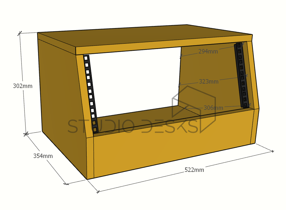 4U 19 inch Angled Rack Pod | Recording Studio Furniture | Studio Desks ...