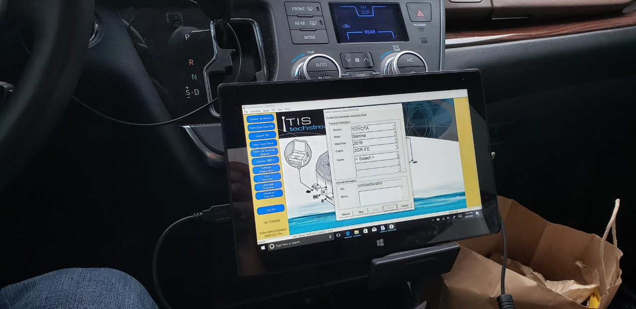Techstream on a Windows Tablet | Toyota Sienna Forum - siennachat.com