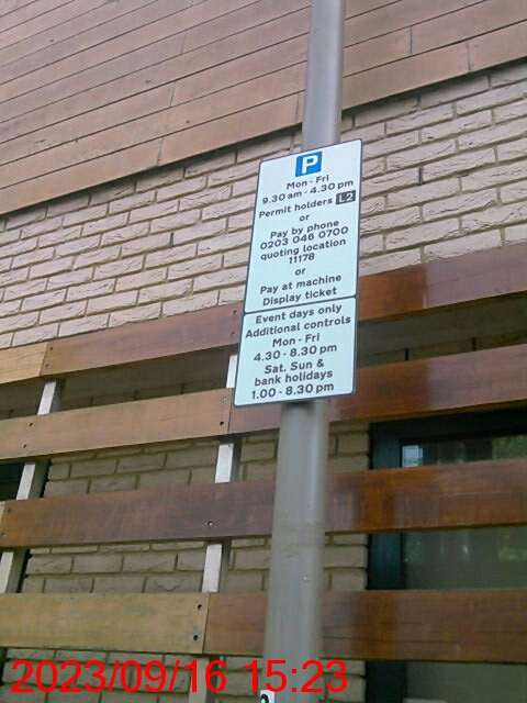 PCN on an event day - but no sign it was an event day