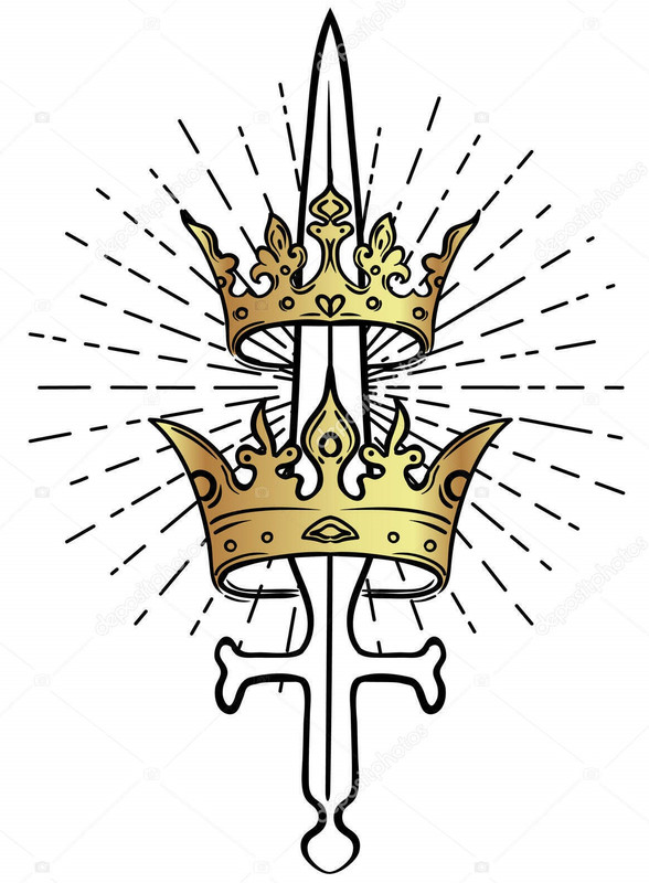 depositphotos 441821296 stock illustration sword and two crowns vintage — Postimages