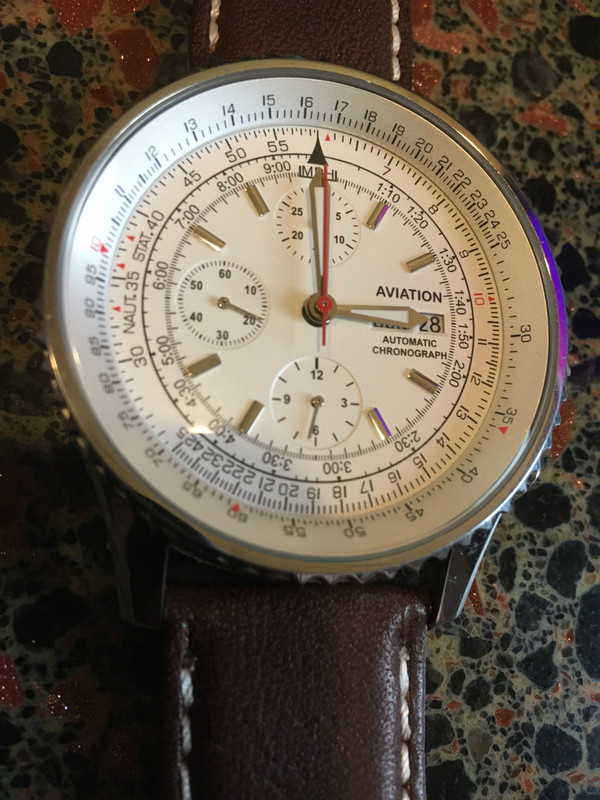 AVIATION Chronograph, Slide Rule Bezel, 3 Register, Day/Date ...