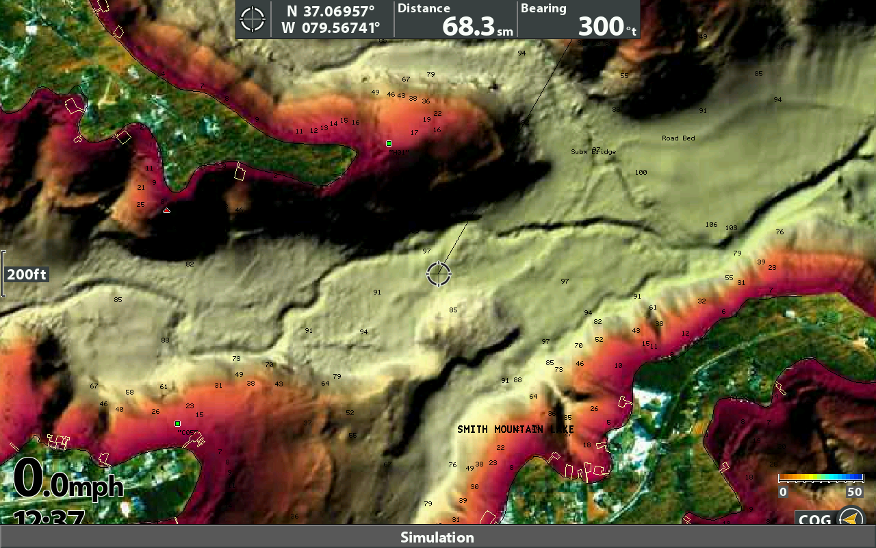 Navionics HotMaps Platinum relief shading overlays