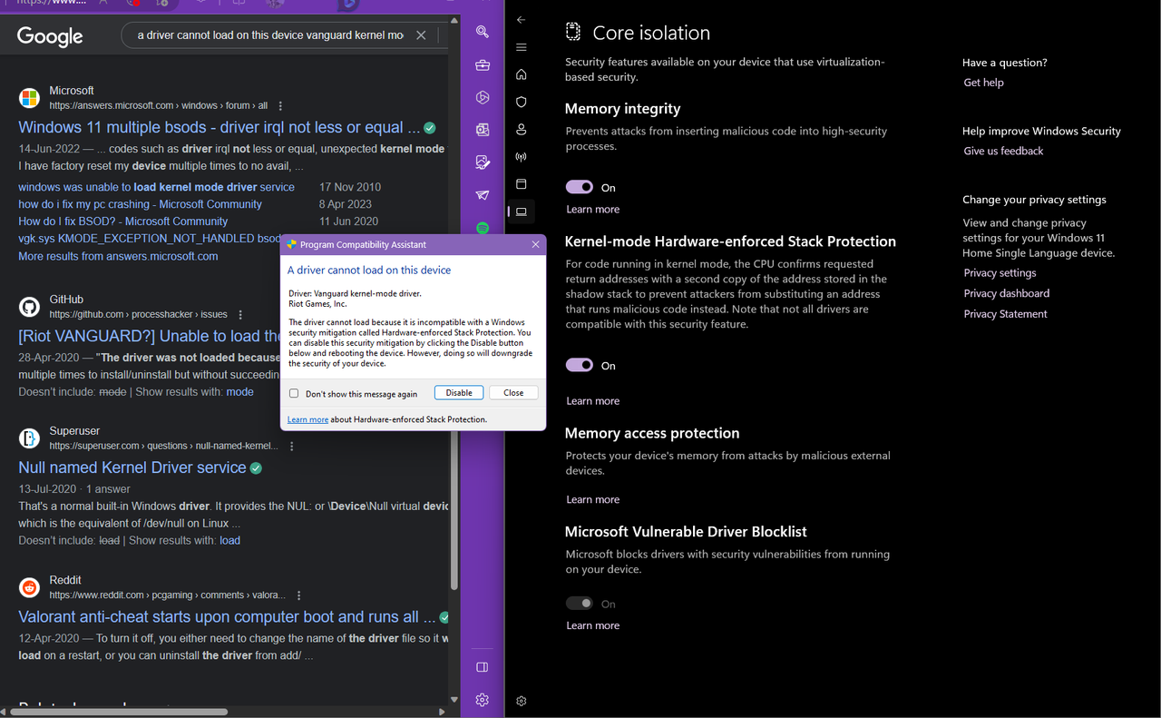 driver issue with vanguard. : r/ValorantTechSupport