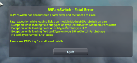 Error after installing BlueDog DB, CryoTanks & Near Future Solar - KSP1 Technical Support (PC ...