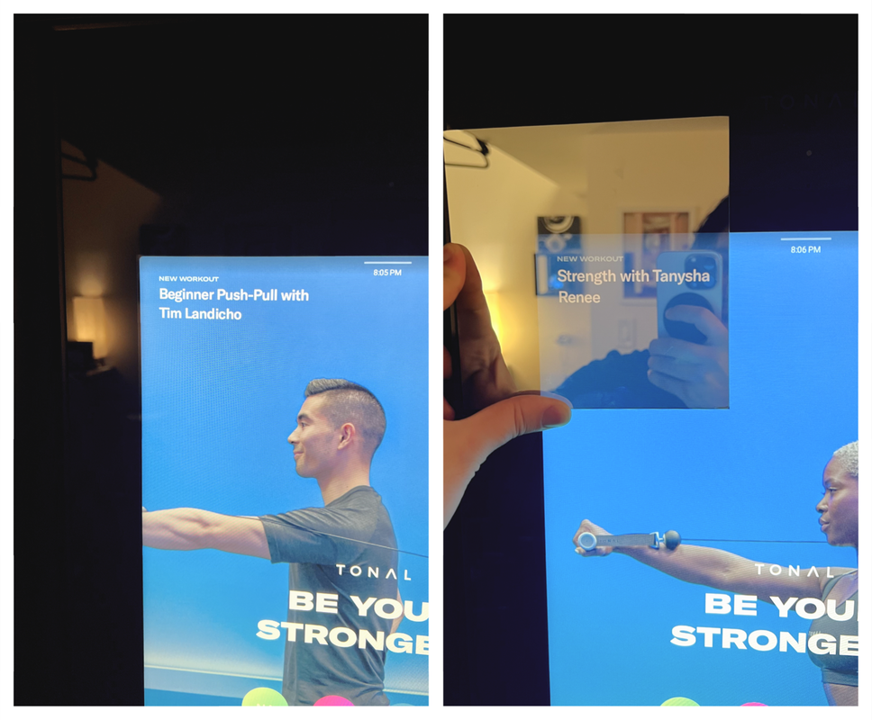 Accessory/screen for making Tonal more reflective like a mirror? : r ...