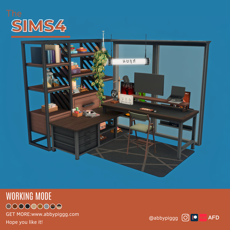 Working Mode _ 9items by AbbyPIGGG.package - The Sims 4 Build / Buy ...
