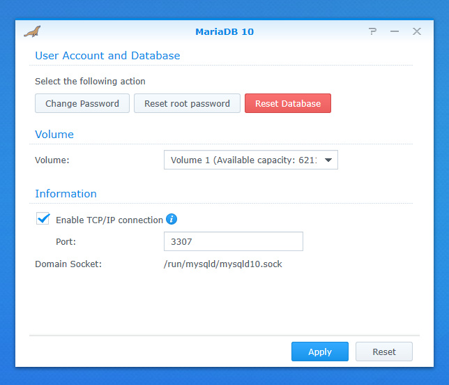 Connect To Databases Using Localhost Not Working Rsynology