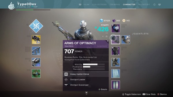 Optimacy gear bug - allows you to infuse at higher light without level ...