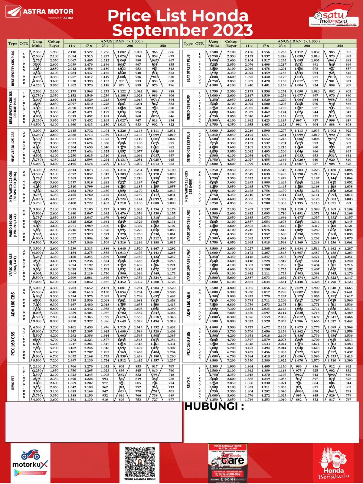 PRICE LIST SEPTEMBER — Postimages