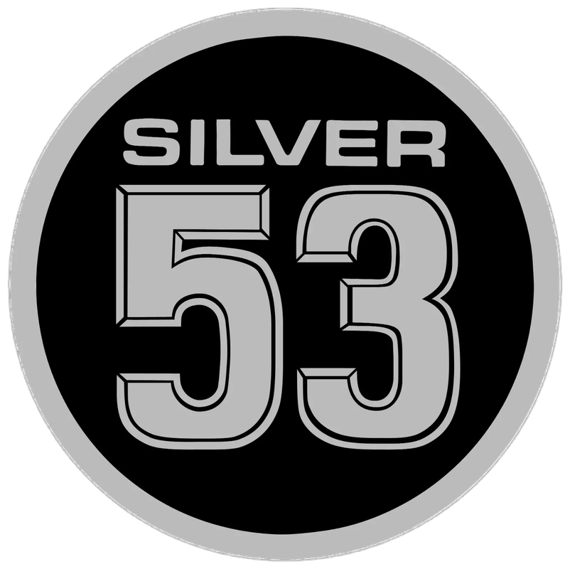 Detroit 53 Round Silver Sticker — Postimages