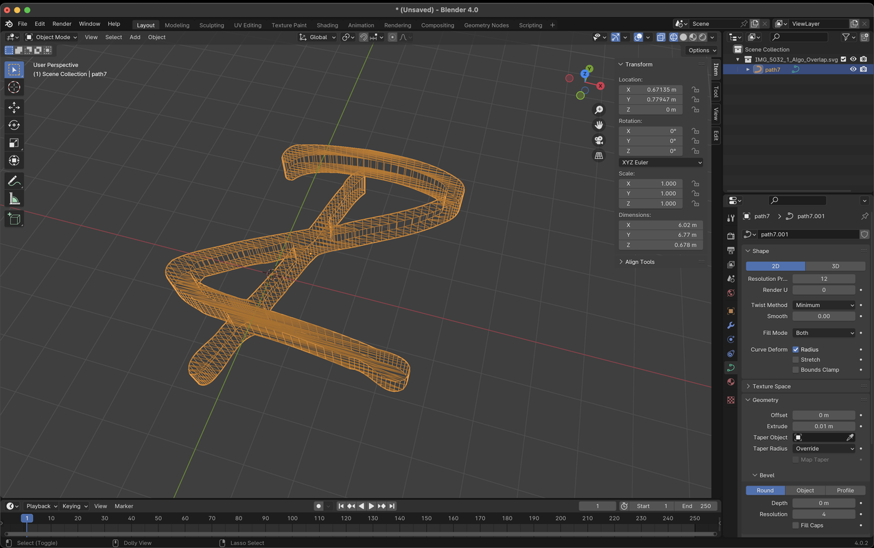 How to Bevel an Extruded SVG with Complex Topology : r/blenderhelp
