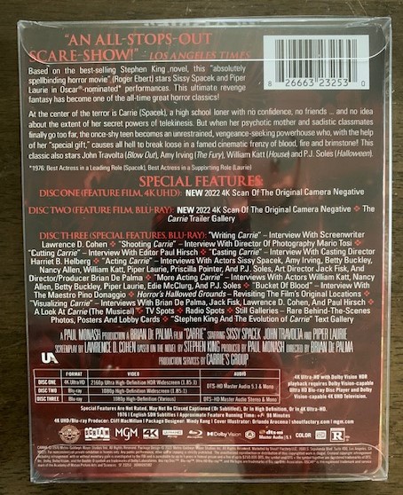 Carrie (1976) 4K Steelbook (US) - Page 2 - Blu-ray Forum