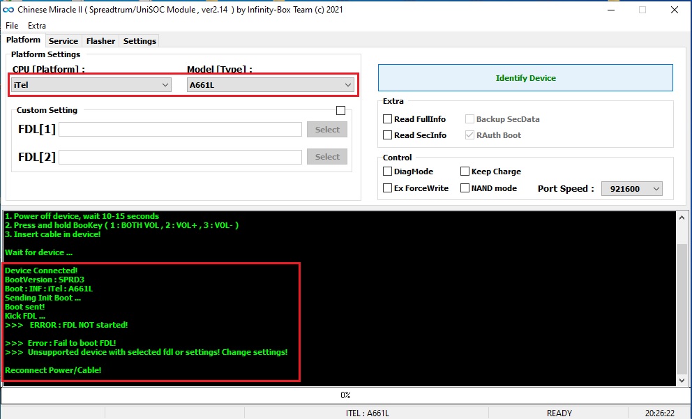 GSM-Forum - CM2SP2 >>> Error : Fail to boot FDL!