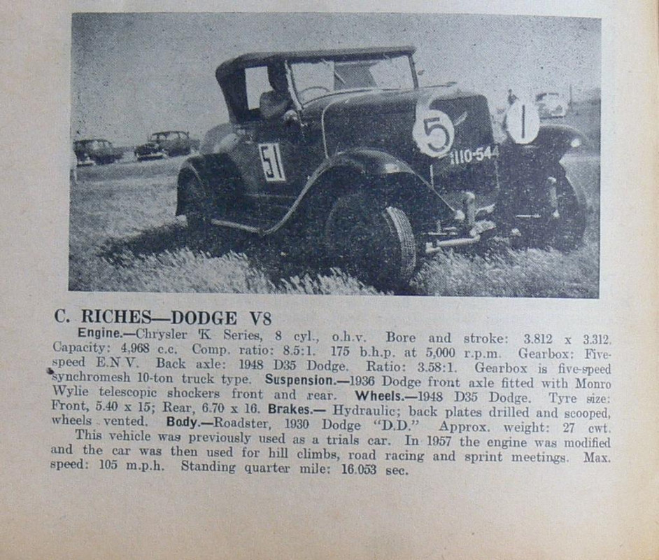 Col Riches and his Dodge DD - The Nostalgia Forum - The Autosport Forums