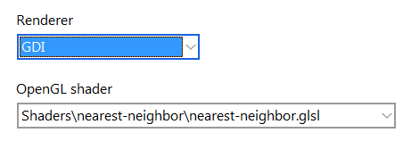 "OpenGL shader" selection box looks misleading when GDI backend is selected · Issue #288 ...