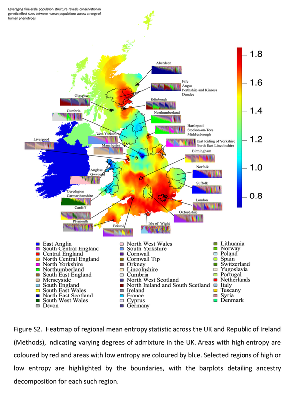 Figure S2 Heatmap of regional mean entropy statistic across the UK and ...