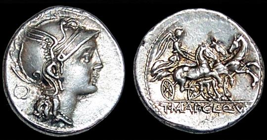 Denario serrado gens Naevia. Victoria en triga a derecha. ¿Roma?¿taller ...
