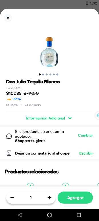 Rappi Turbo: Tequila blanco don julio