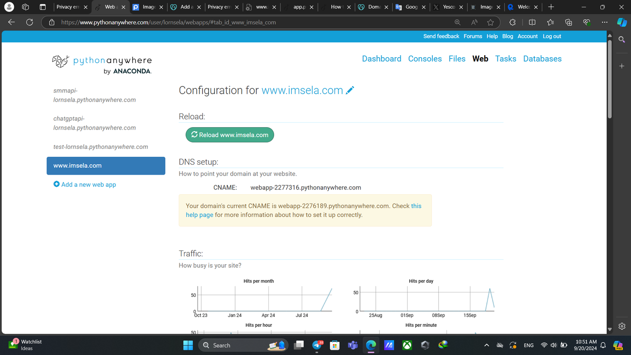 Web App Error Forums Pythonanywhere 4409