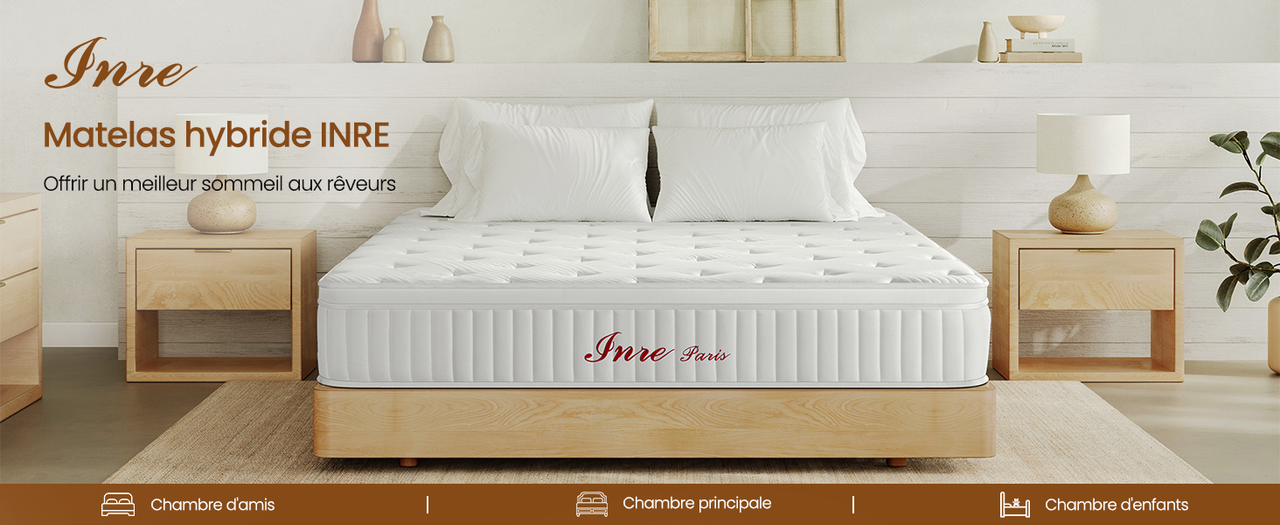 Matelas Mousse 140x200 cm INRE - Epaisseur 30 Cm - Face Hiver Été ...