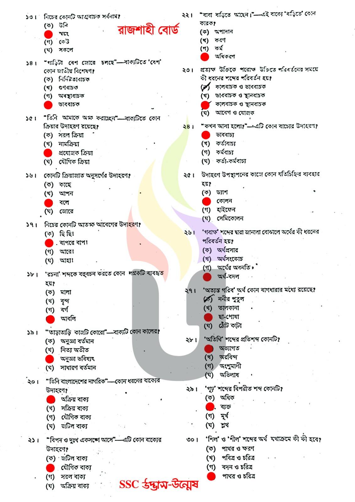 SSC Bangla 2nd Paper MCQ Question solution 2025 – SSC Bangla 2nd Paper Question Answer 2025 All ...