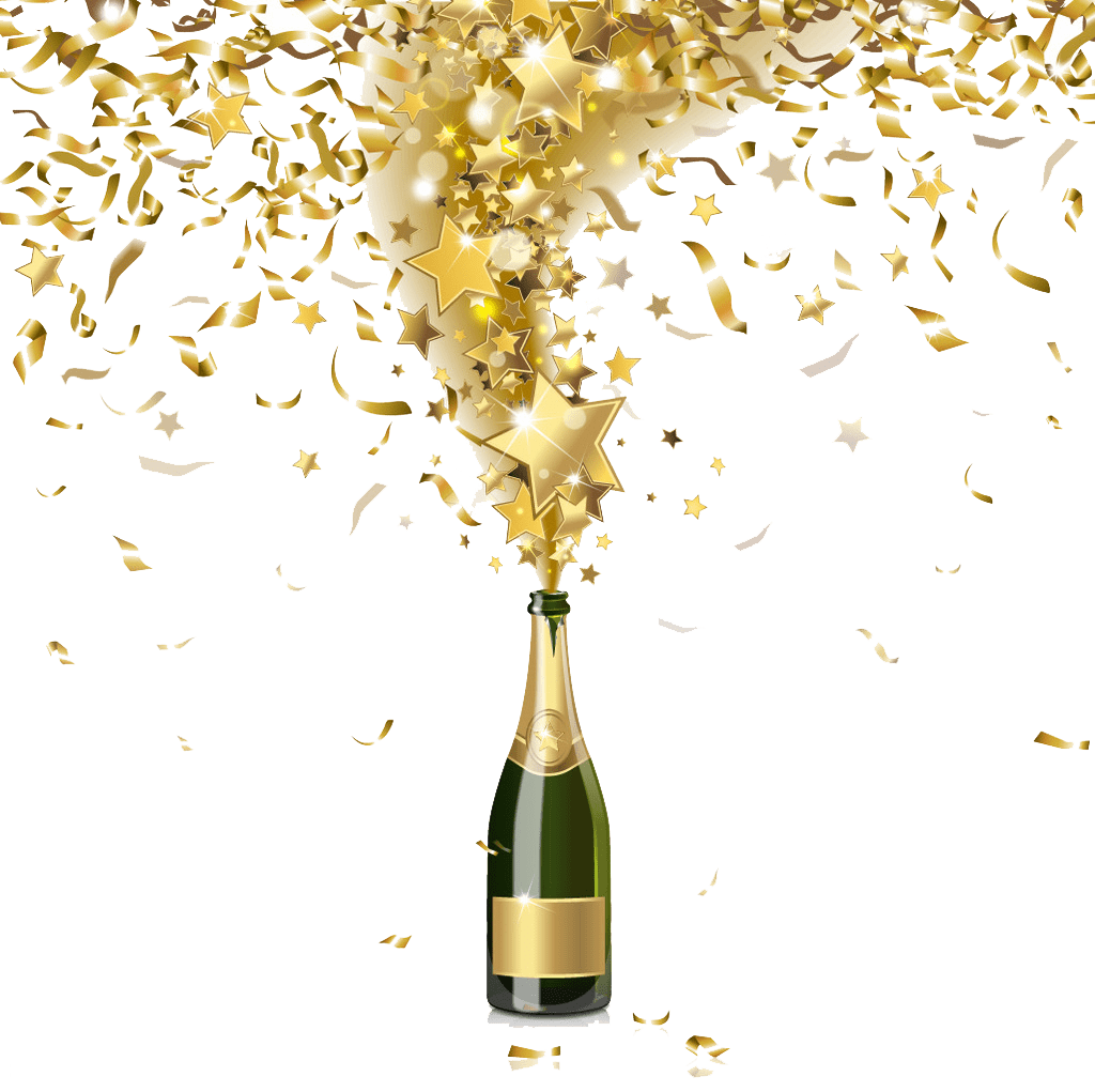 champange bottle with shooting stars min — Postimages