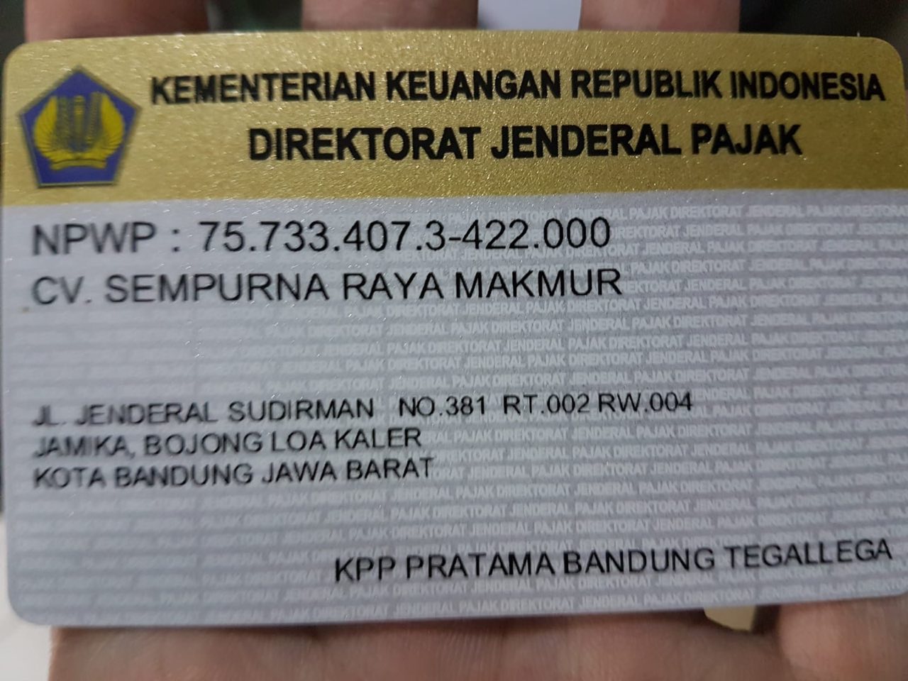 NPWP CV SEMPURNA RAYA MAKMUR — Postimages
